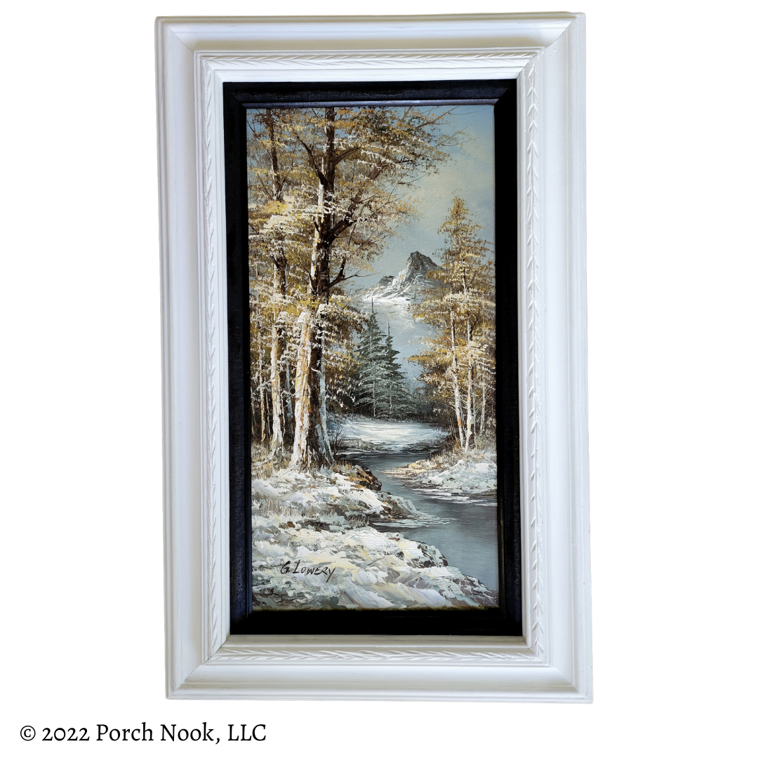 Porch Nook | Vintage Original Oil Painting on Canvas “Mountain River ...