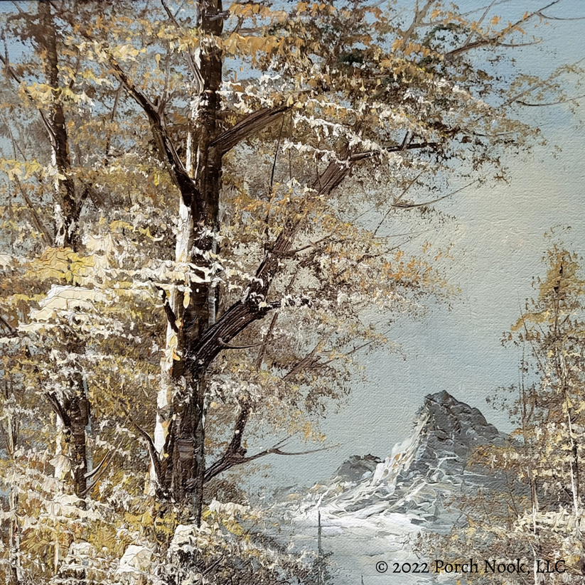 Porch Nook | Vintage Original Oil Painting on Canvas “Mountain River ...